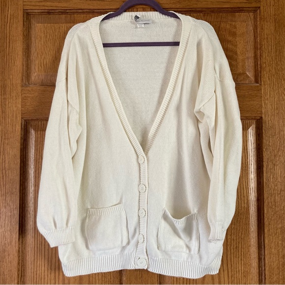 Greg Adams | Sweaters | Vintage Greg Adams Ivory Cardigan Sweater Plus ...